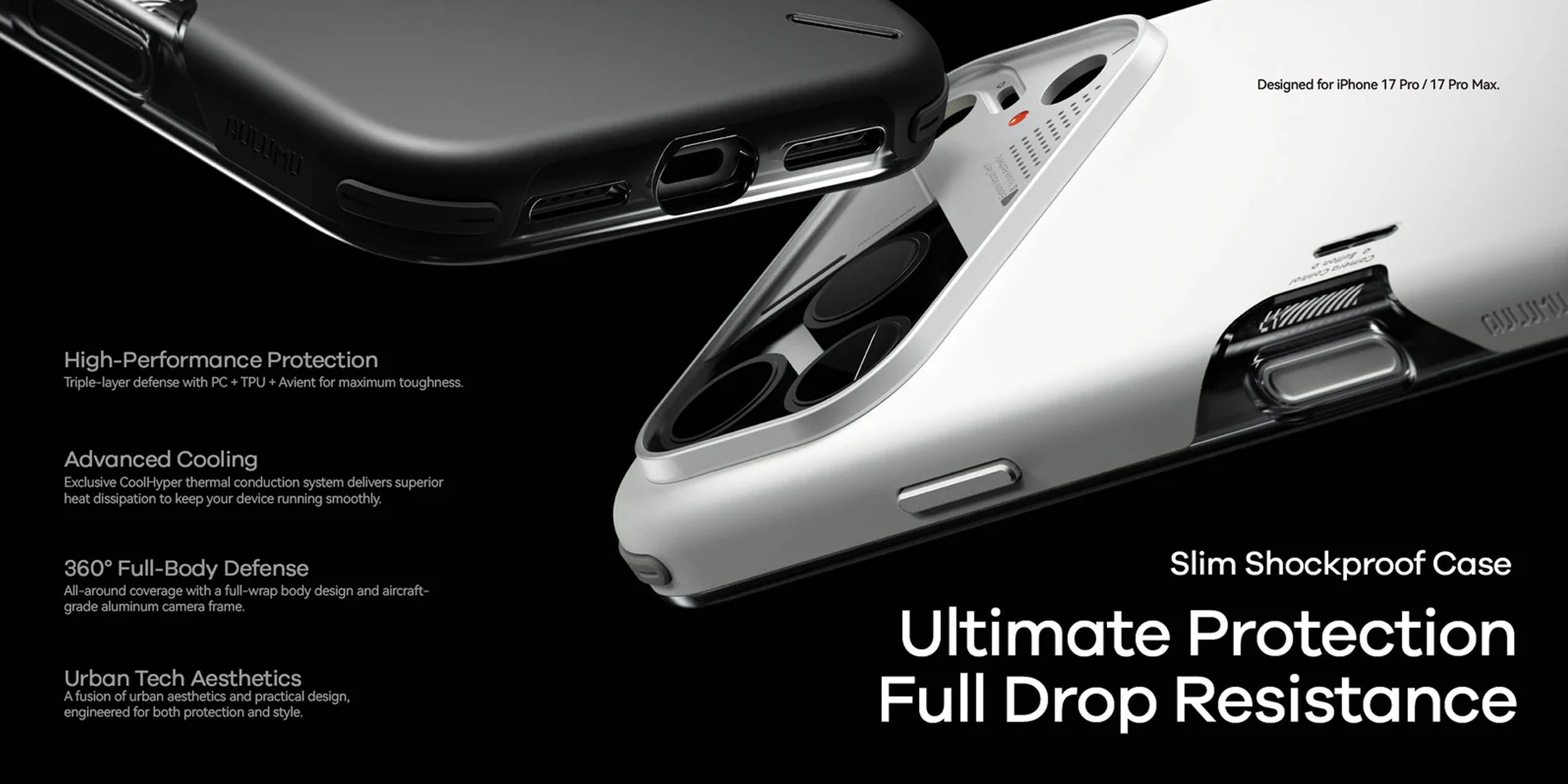 Aulumu A17 Shockproof Magnetic Case For iPhone 17 Pro & Pro Max Slim ...