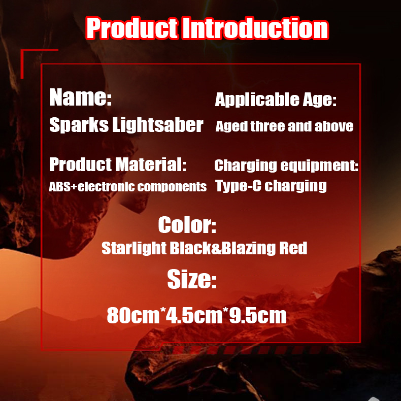Spark Light Swords Smoke Effects LED Lightsaber Colorful Rechargeable ...
