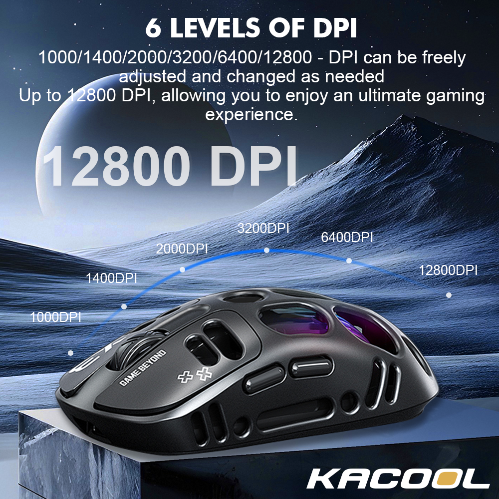 Kacool Gaming Mouse 2.4G HZ Ergonomic Mouse Rechargeable RGB LED Mouse ...