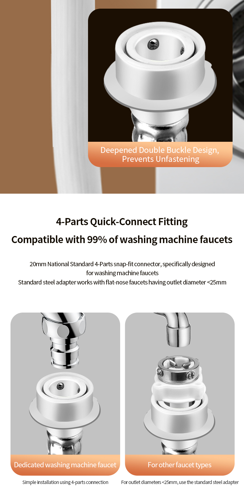 Universal interface for automatic water stop universal joint of washing ...
