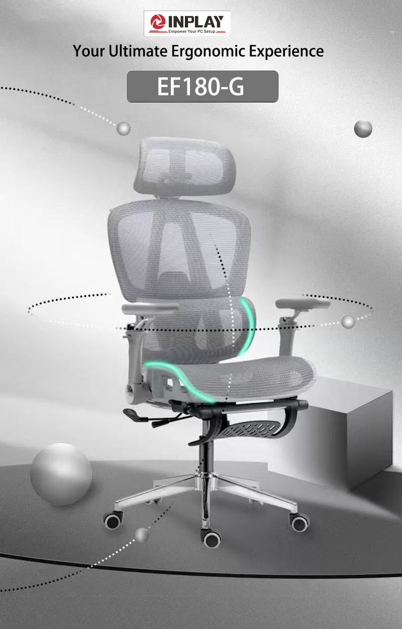 INPLAY EF180-G Ergonomic Chair 9D Arm Adjustable Height Breathable ...