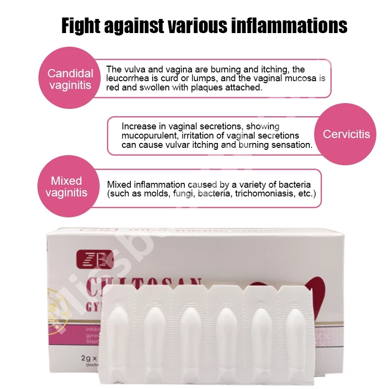 6PCS Chitosan Suppository for Women Clean Antibacterial Comfortable ...