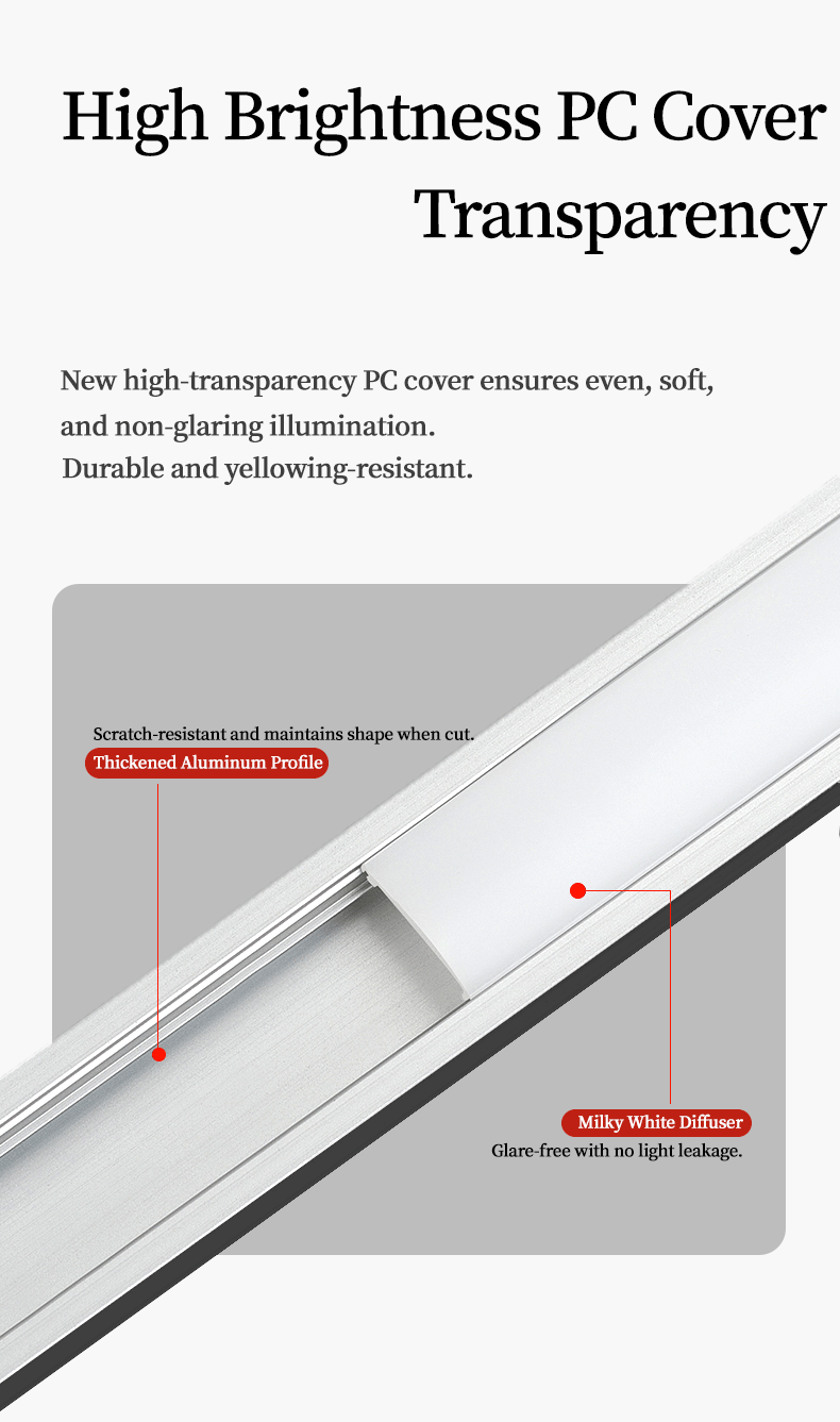 Aluminum Alloy LED Light Rail Floating U-Type Angle V-Type Line Light ...