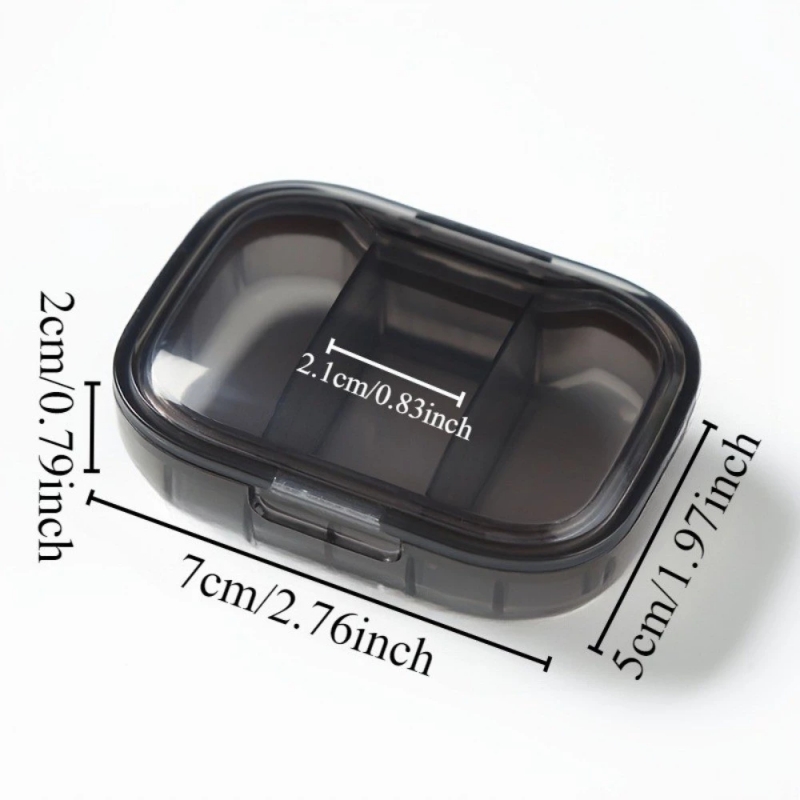 Mini Pill Storage Box - Ultra-Compact, 3-Grid, Dustproof Weekly ...