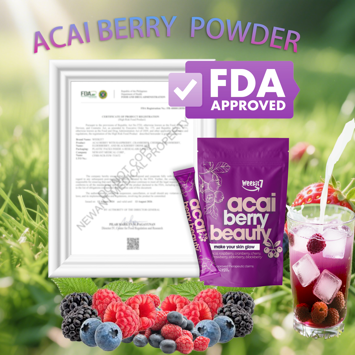 Weekit7 Acai Berry Powder Organic Healthy Beauty Juice | Shopee Philippines