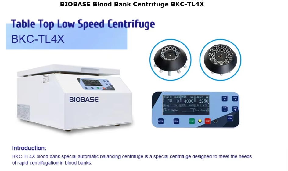 BT- TABLE TOP LOW SPEED REFRIGERATED CENTRIFUGE BKC-TL4X BIOBASE ...