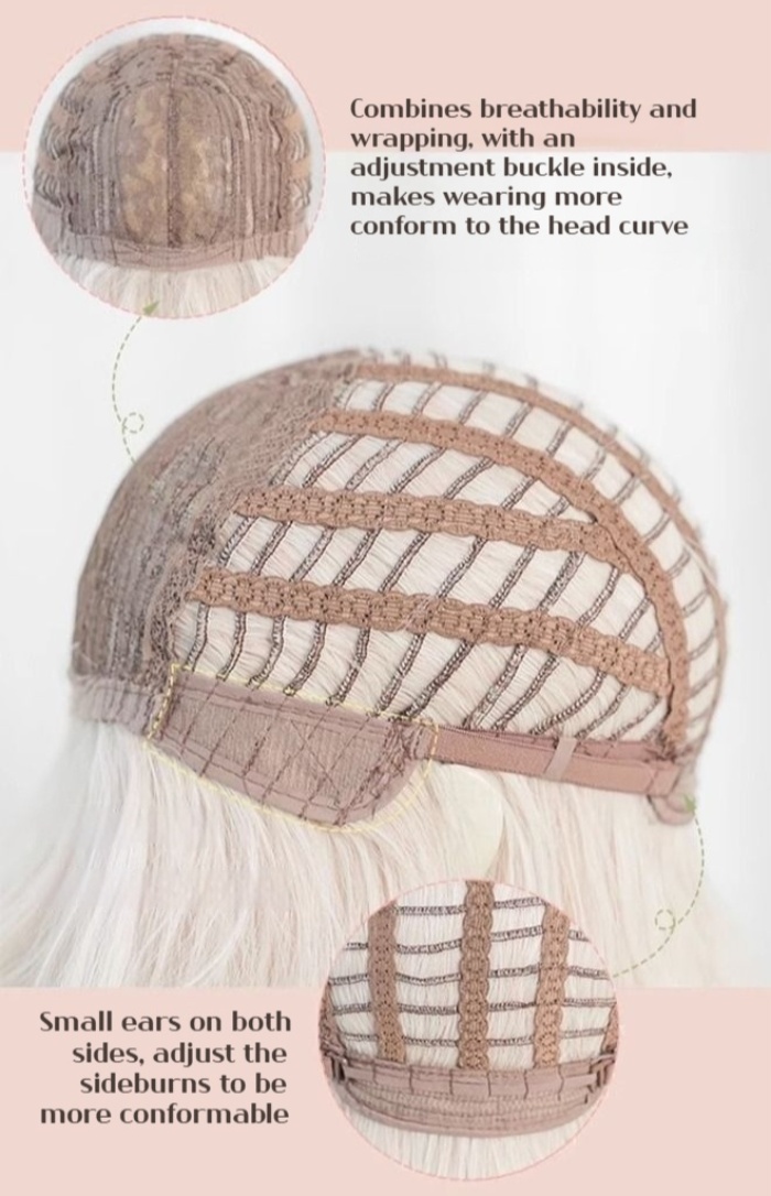 65CM Women Blonde Long Curly Wigs Natural Big Wave With Bangs Full Head ...