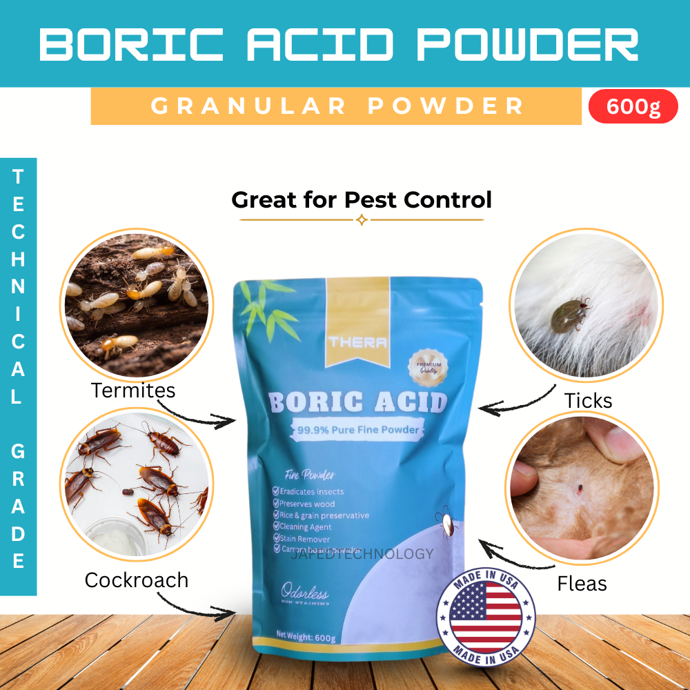 THERA 600g Boric Acid Powder for Pest Control Cockroach Ants fleas Bait ...