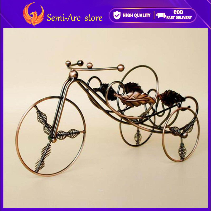 COD Wine Racks Countertop, Tricycle Statue Metal Wire Wine Bottle ...