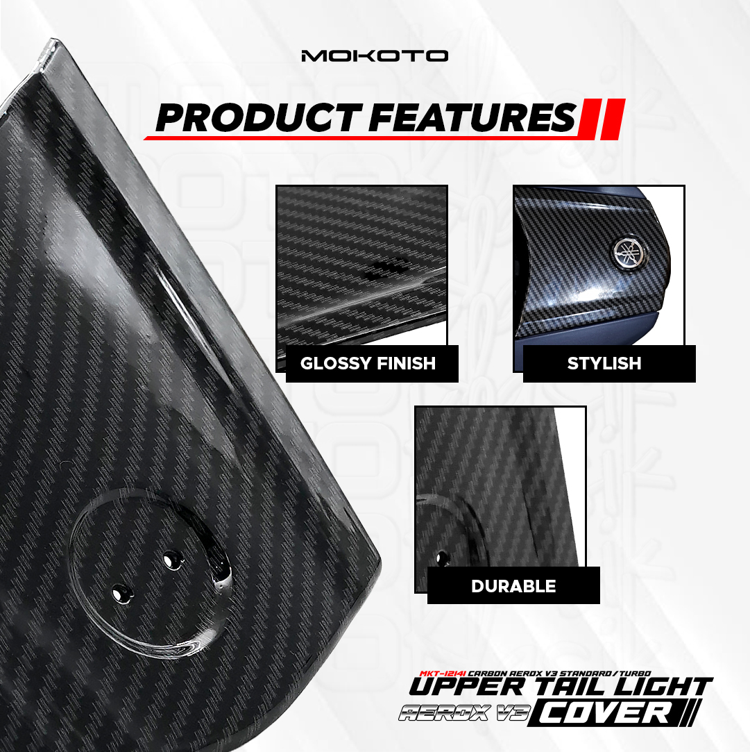 MOKOTO AEROX V3 STANDARD/TURBO UPPER TAIL LIGHT COVER CARBON MKT-12141 ...