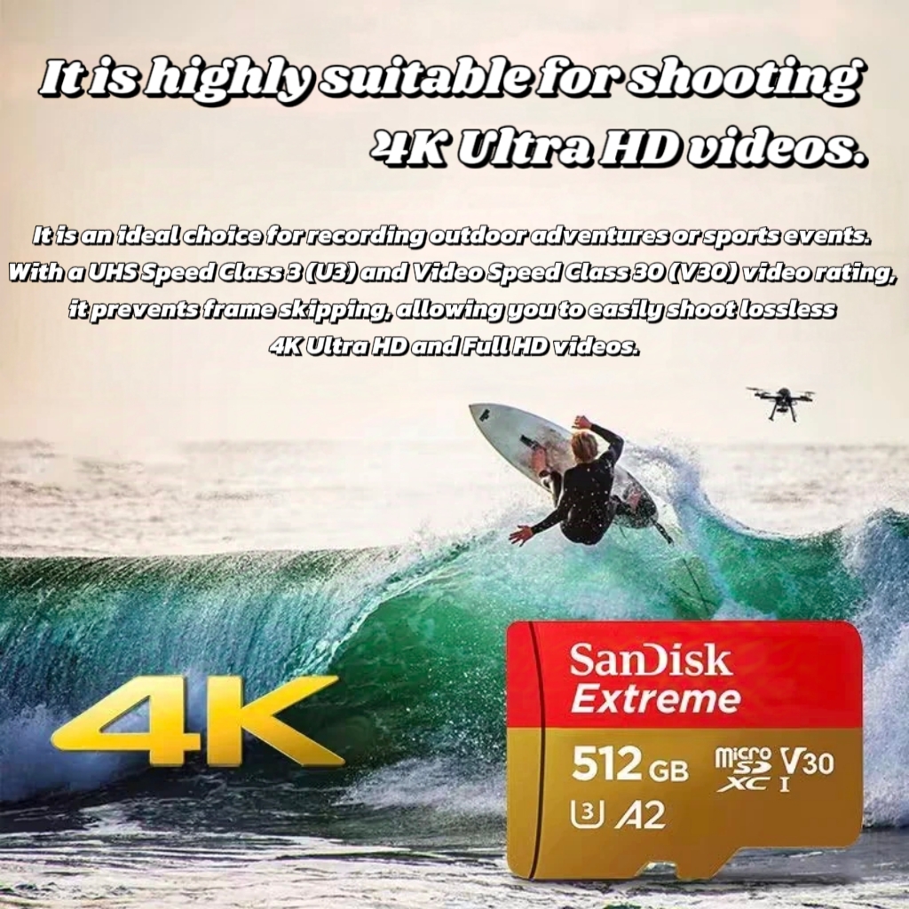 SanDisk Extreme pro 128GB/256GB/512GB/1TB Memory Card Micro SD Card ...