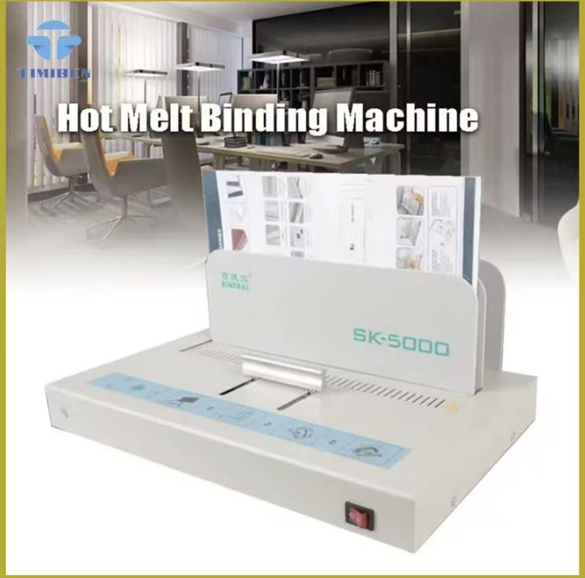 220V 50mm Hot Melt Binding Machine Automatic A4 Book Paper Sheet ...