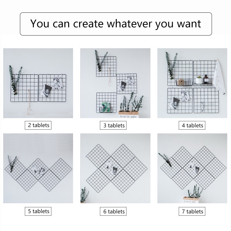 Nordic Wire Mesh Frame Home Decoration DIY Photo Wall Decoration Rack ...