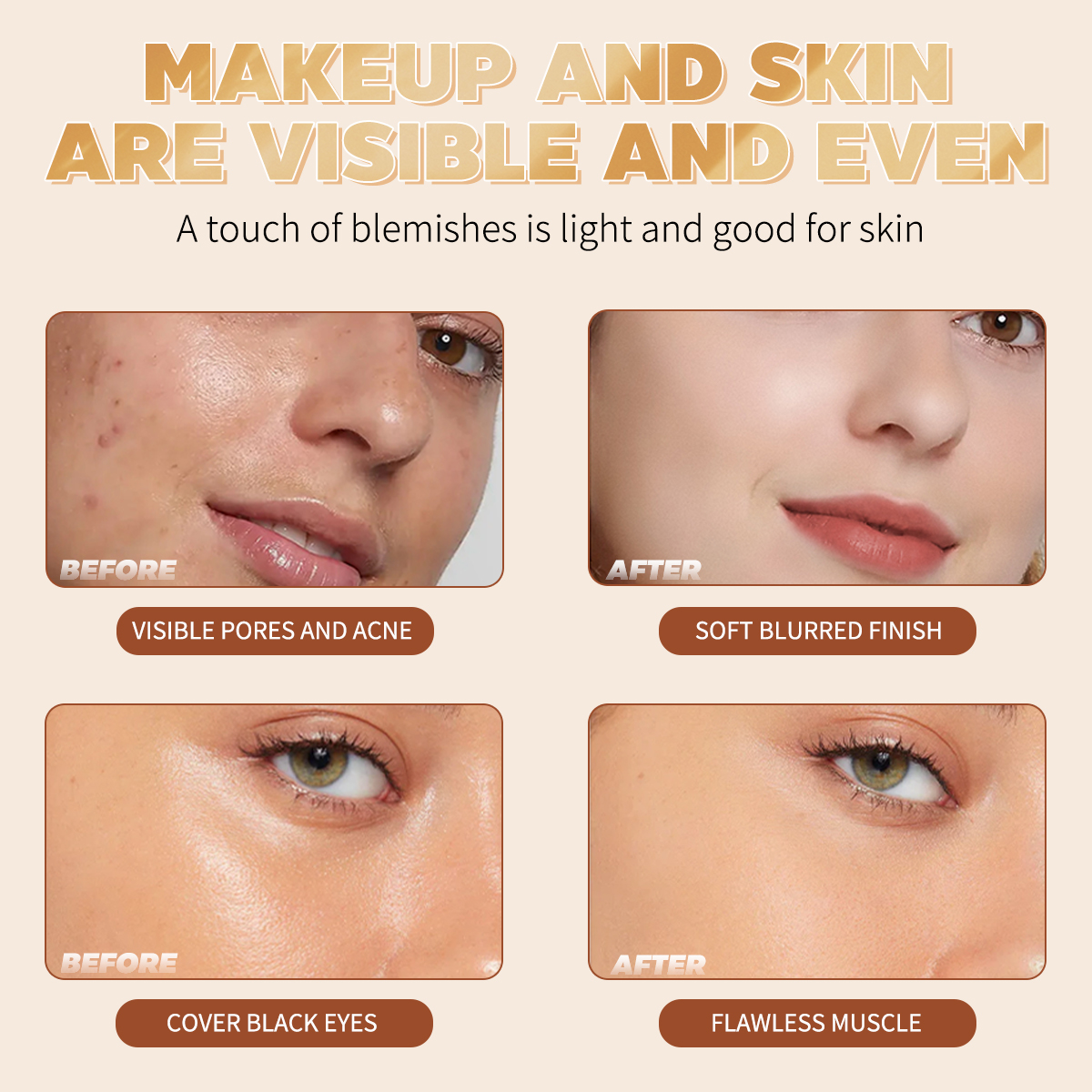 TVLV Double-ended concealer foundation stick: waterproof, 24-hour ...