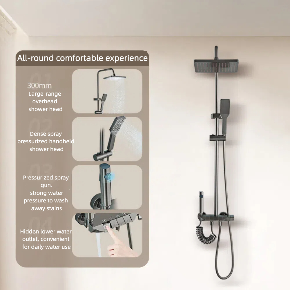 5 in 1 shower set 304 stainless steel bathroom shower overhead shower ...