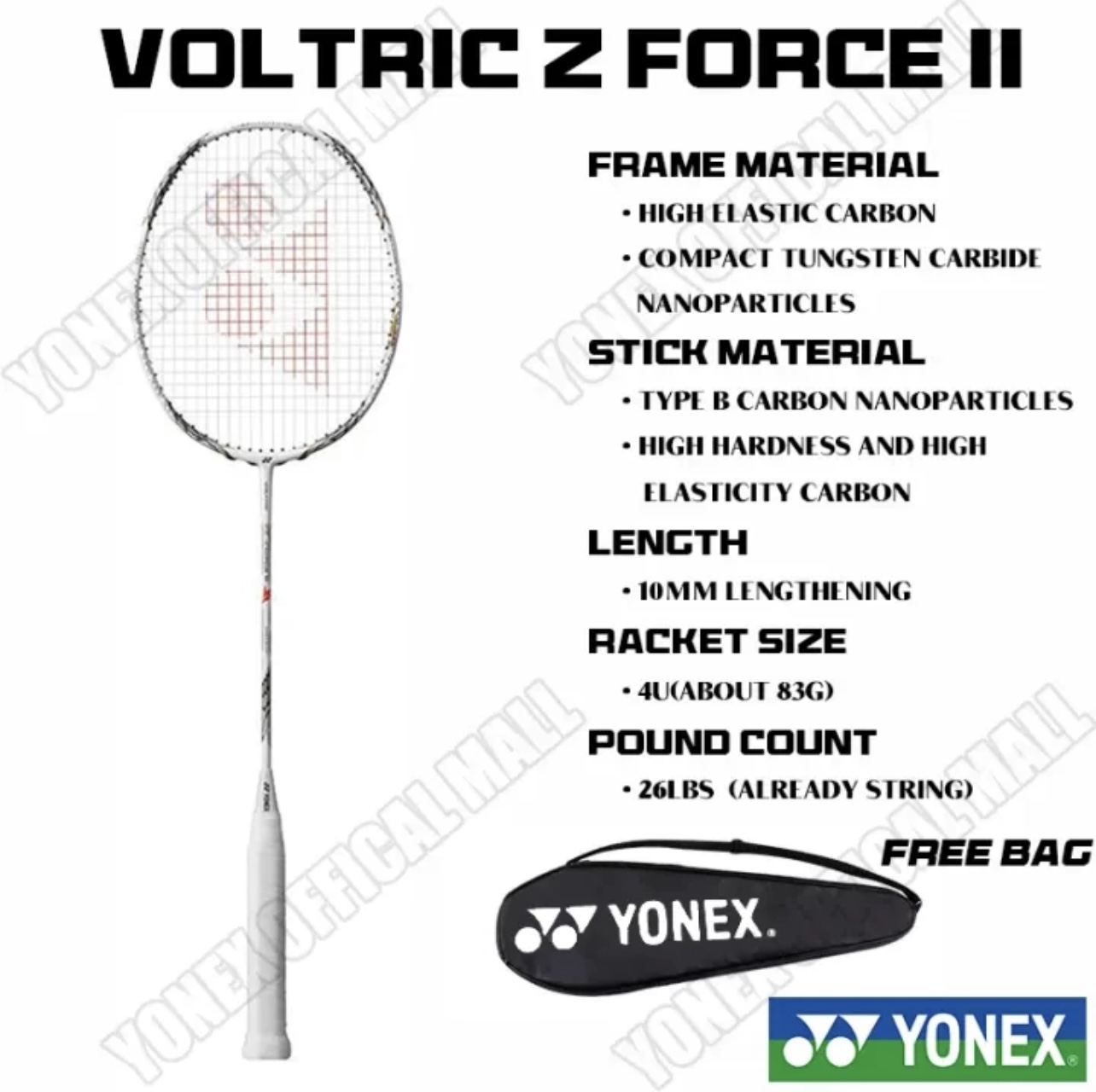 YONEX VOLTRIC Z-FORCE II - The Legendary Power Racket Made in Japan ...
