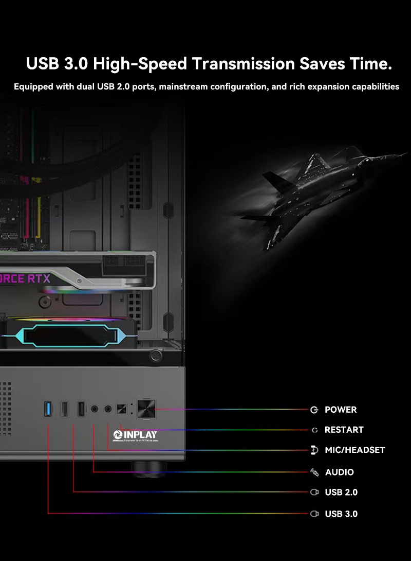Inplay Openview V300 PC Case With Tempered Glass Mid-Tower M-ATX ...