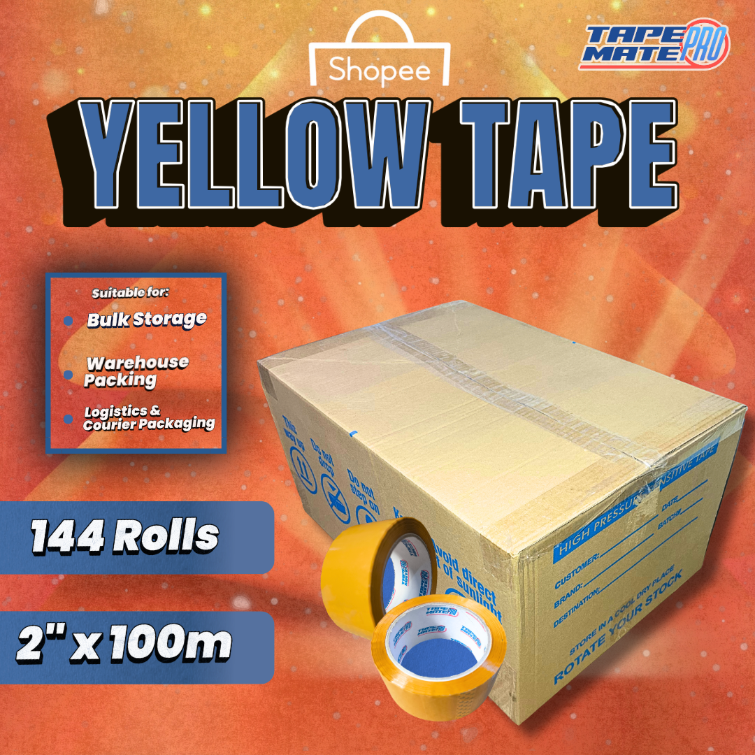 TapeMate Packaging Yellow Tape (1 Box) – Strong Adhesive for Carton ...