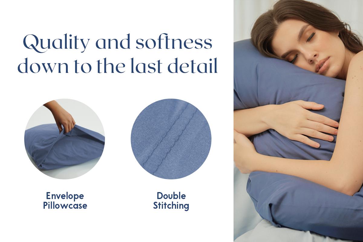 Soft Sewn 4-in-1 Bed Sheet Set | Fully Garterized Microfiber Bed Sheet ...