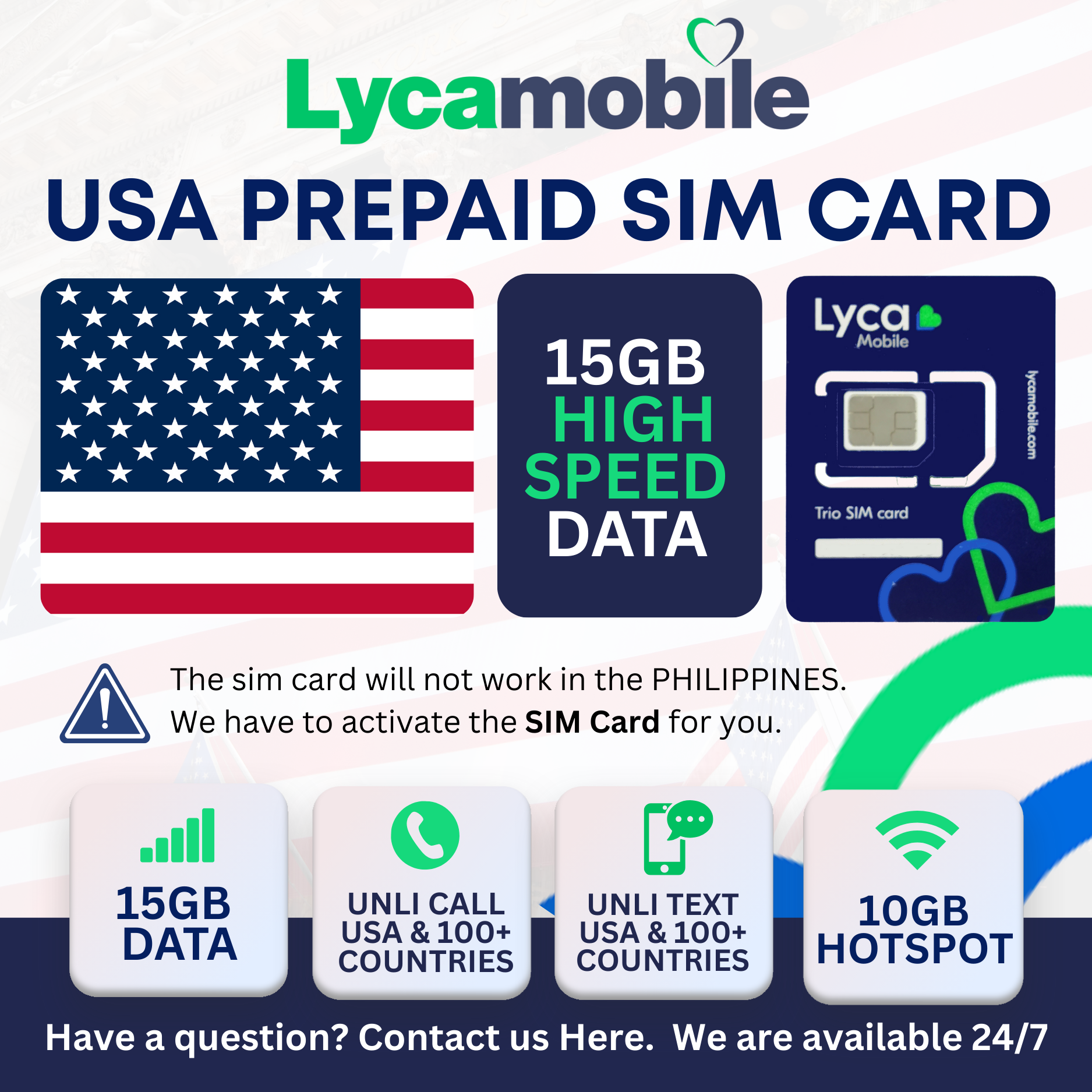 LYCA Mobile USA Prepaid Sim Card (incl. Hawaii & Puerto Rico; except ...