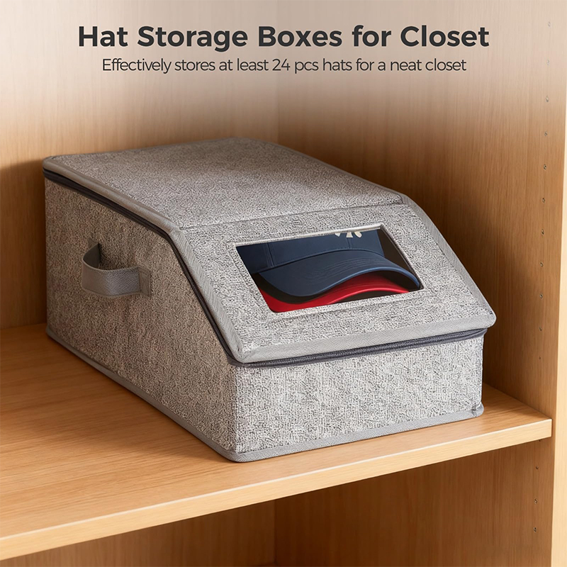 Foldable Dustproof Baseball Cap Storage Box Large Capacity Transparent ...