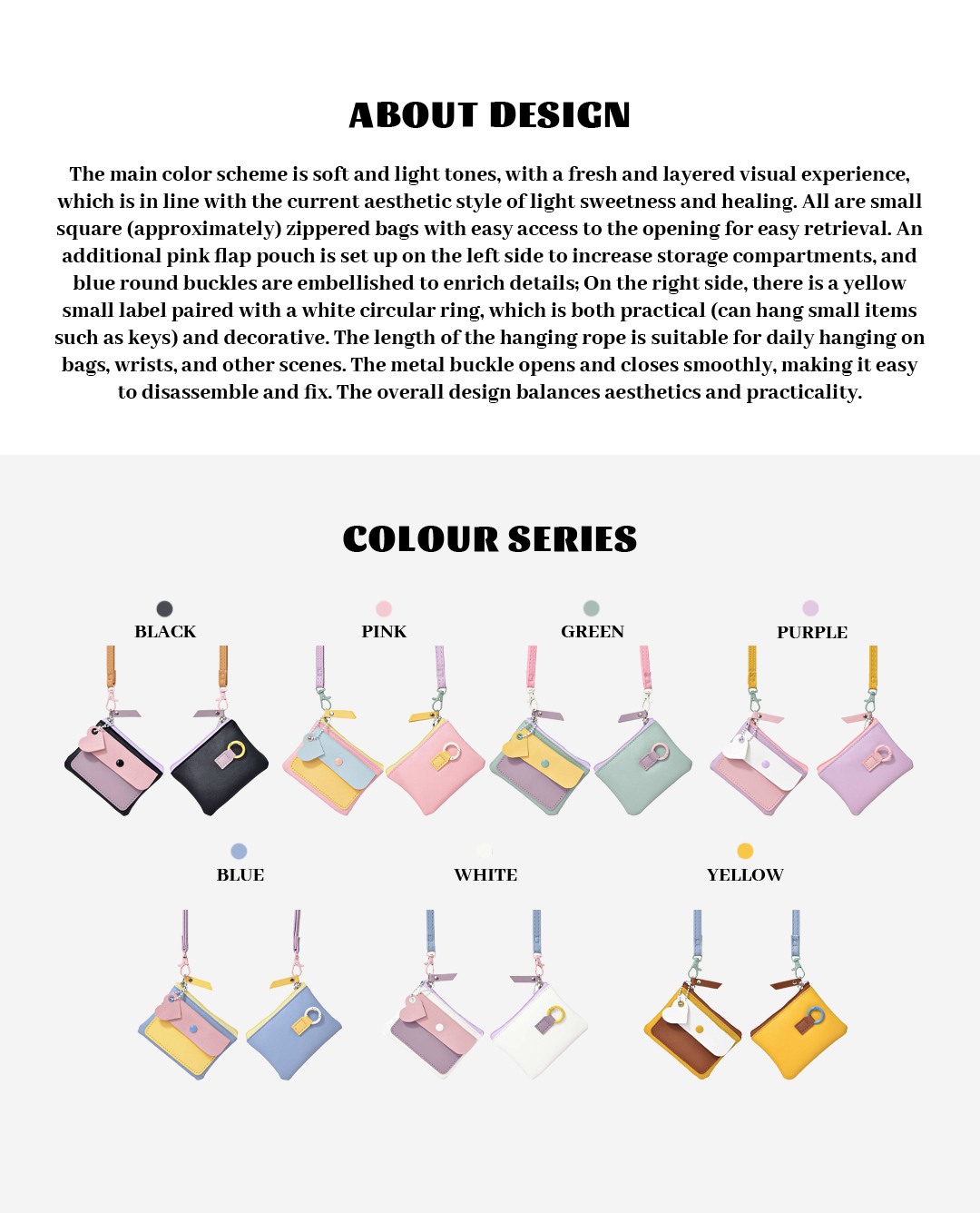 Ella Fashion PU Leather Girl Macron Color Coin Purse Contrasting Colors ...