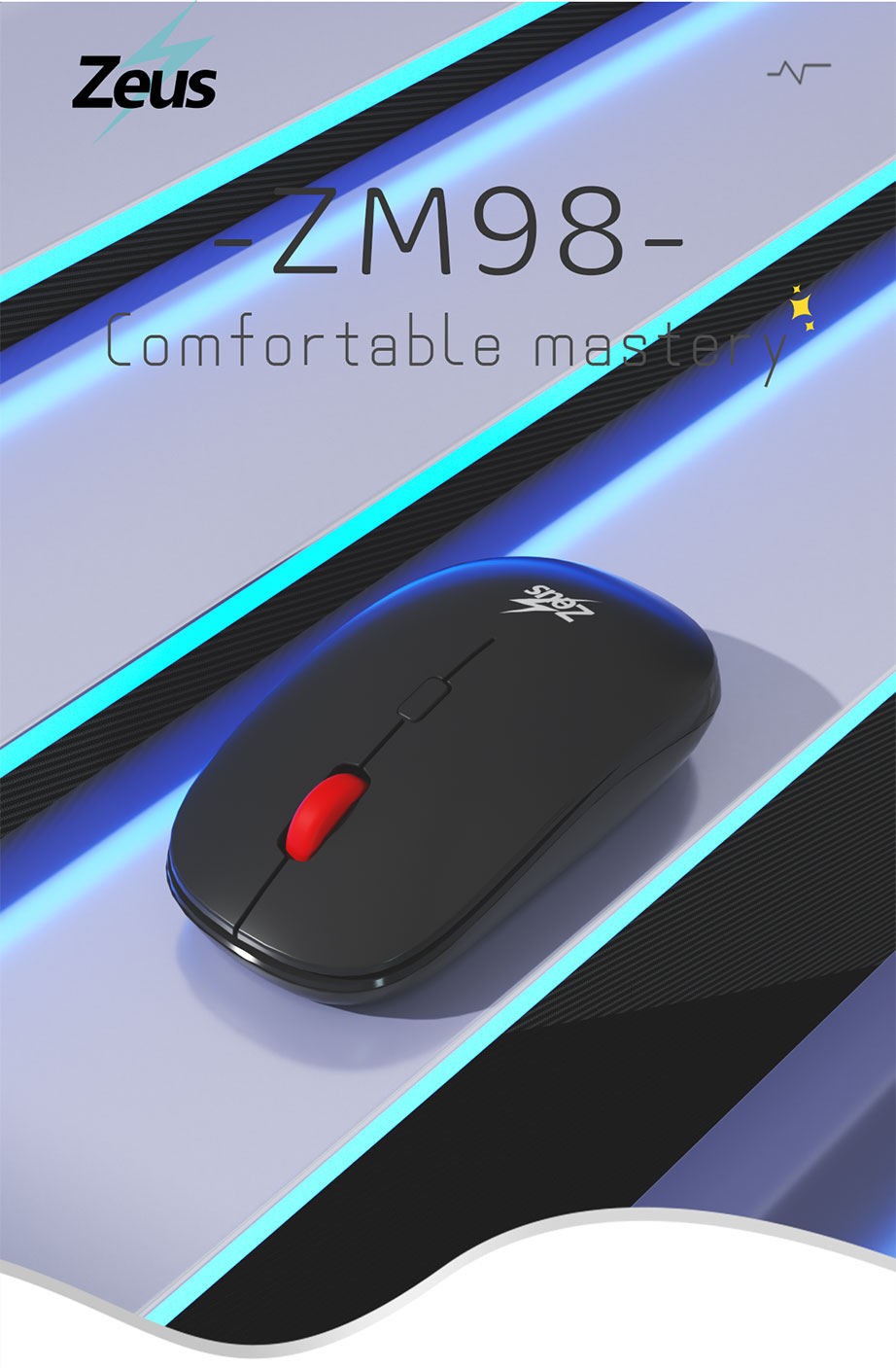 ZEUS ZM-98 Wireless Dual-Mode Wireless Bluetooth Mouse Silent Click 3 ...