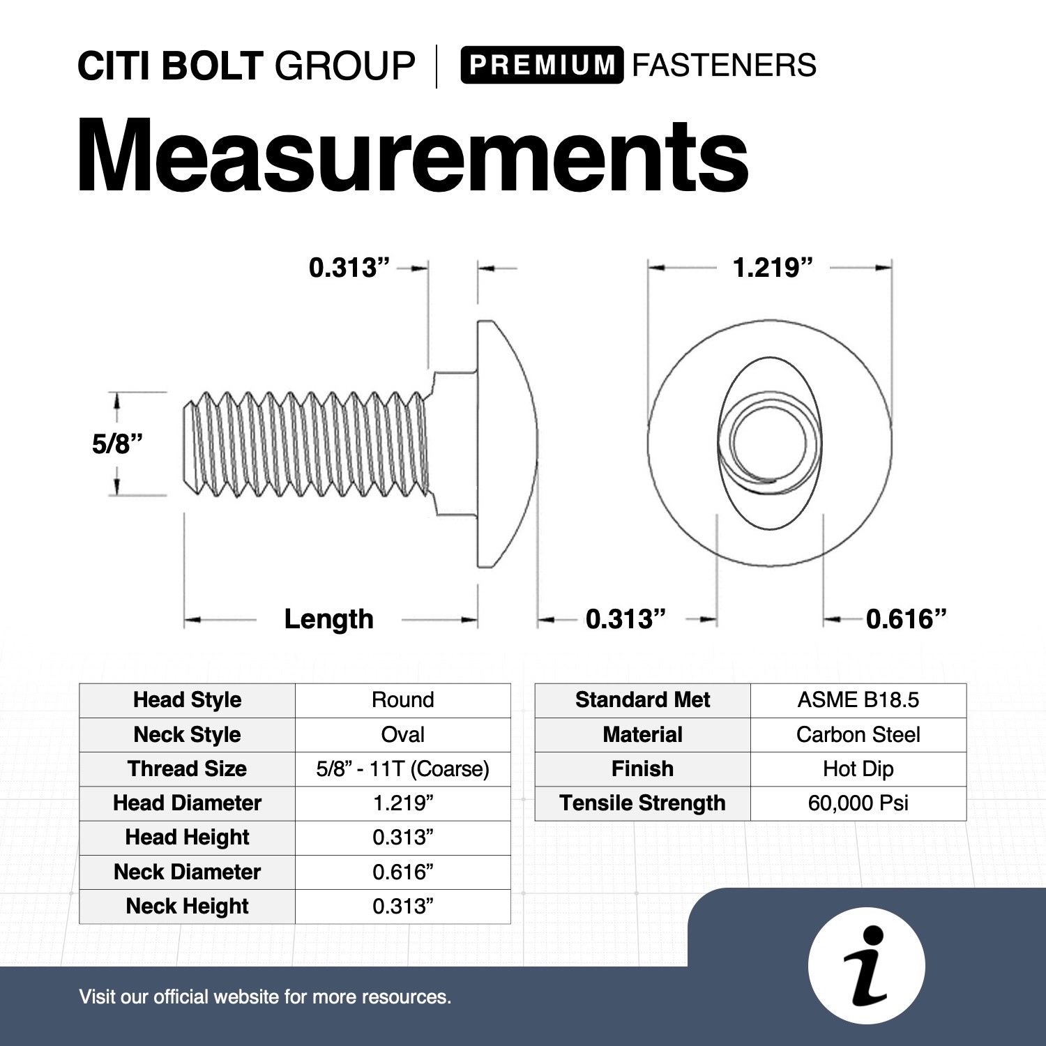 1pc 5/8 (16MM) Guard Rail Bolt with Nut - Hot Dip Galvanized | HDG ...