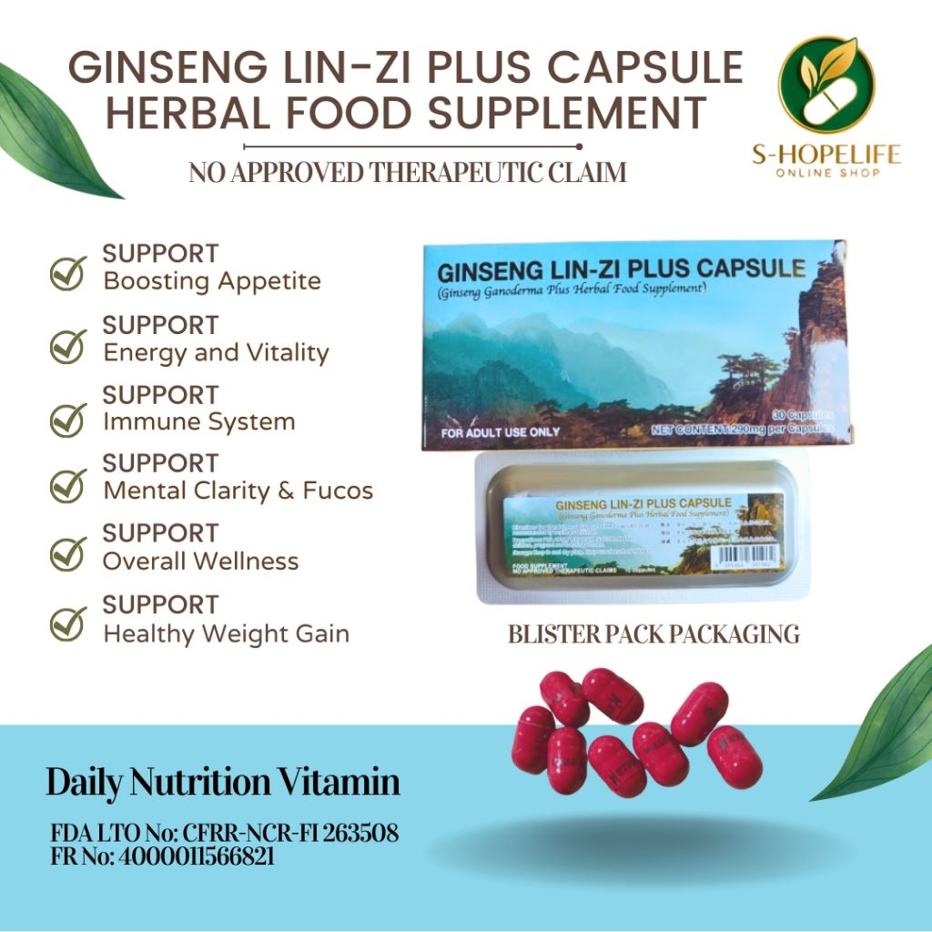 Ginseng Lin-Zi Plus Capsule Herbal Food Supplement Boosting Appetite ...
