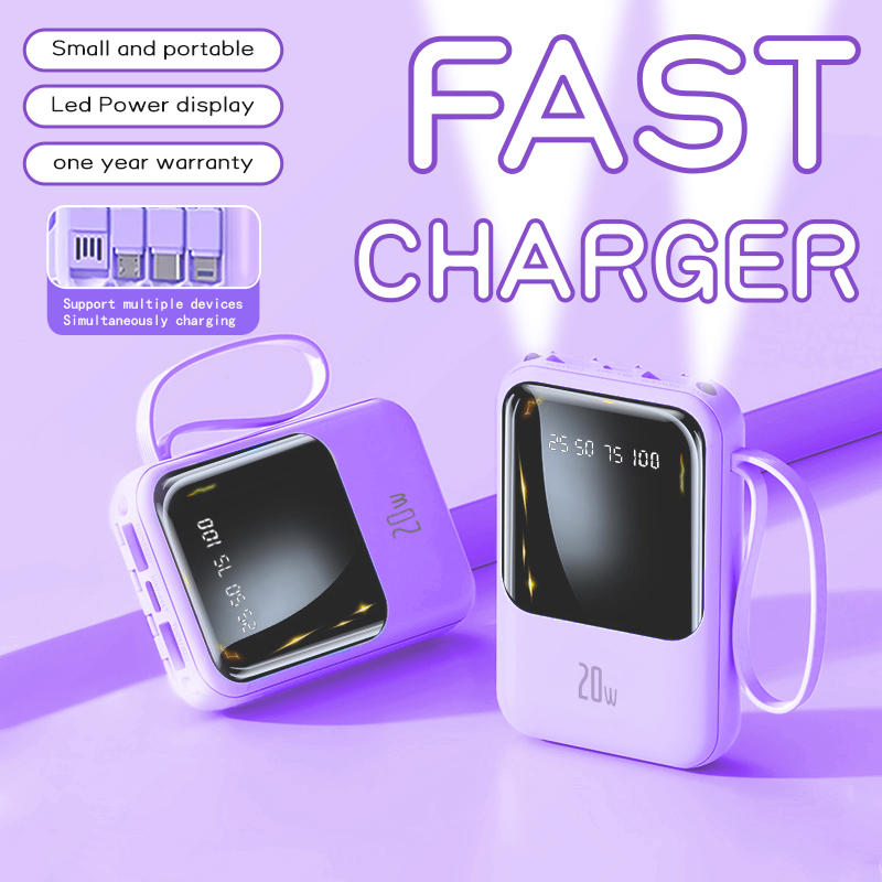 20w Fast Charging Portable Powerbank Mini 5000mAh Flashlight Cartoon ...