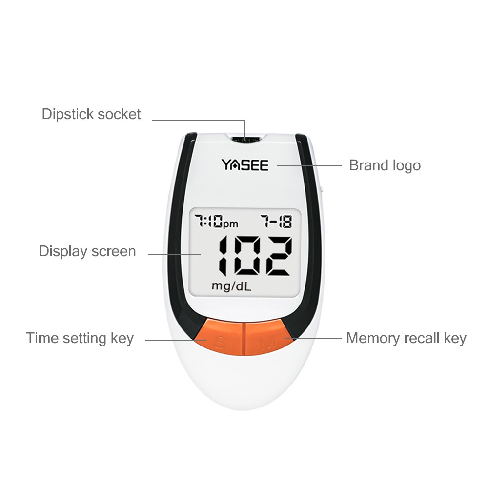 Portable Blood Glucose Testing Device with Yasee GLM-77 50pcs Test ...