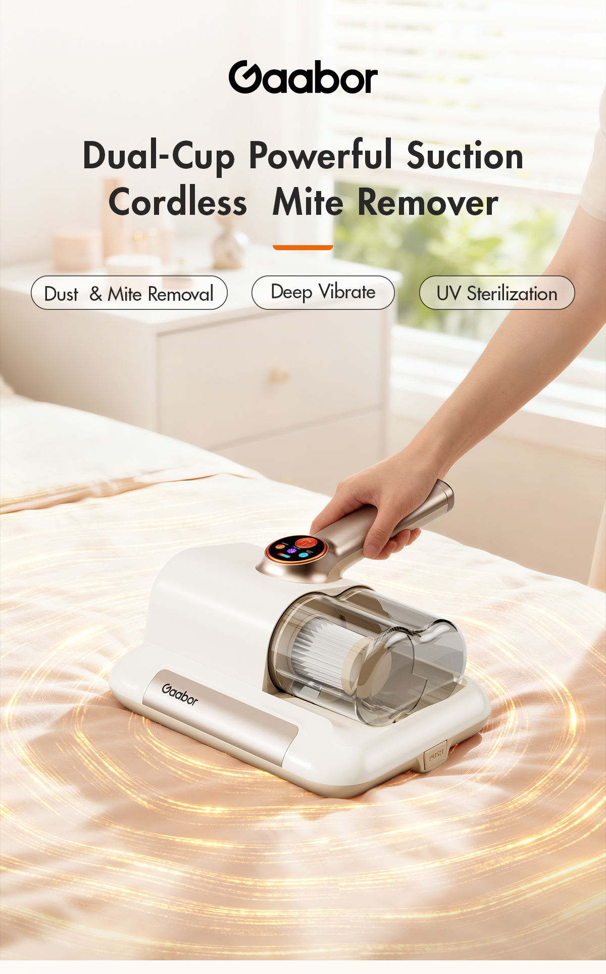 Gaabor Handheld Dust Mite Vacuum Cleaner For Home Mattress Cleaning ...