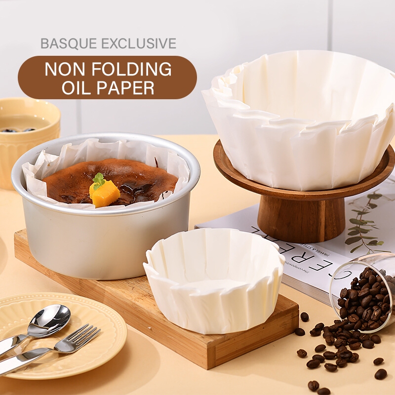 100Pcs Baking Paper Basque Cheesecake Oil Paper Tray Disposable Cake ...