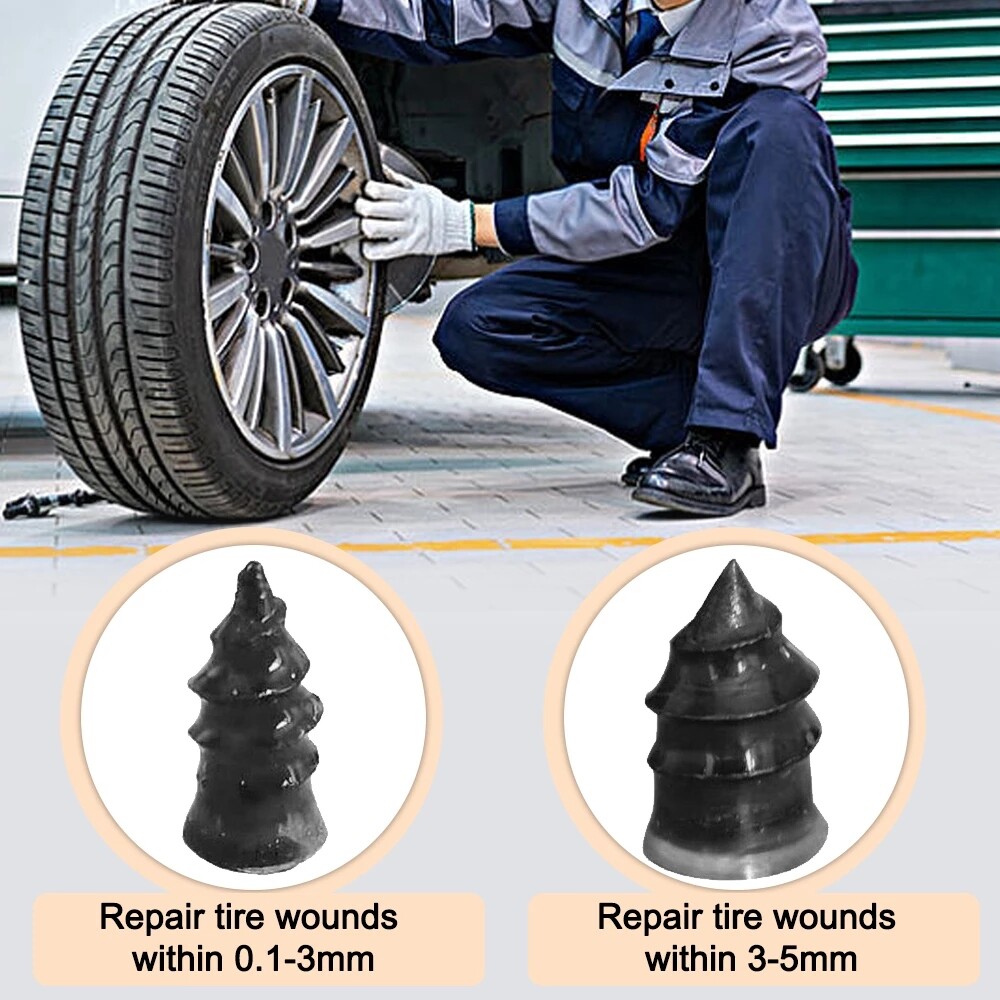 Emergency Tire Patch Kit - 50 Metal Plug Nails for 0.1-5mm Punctures ...