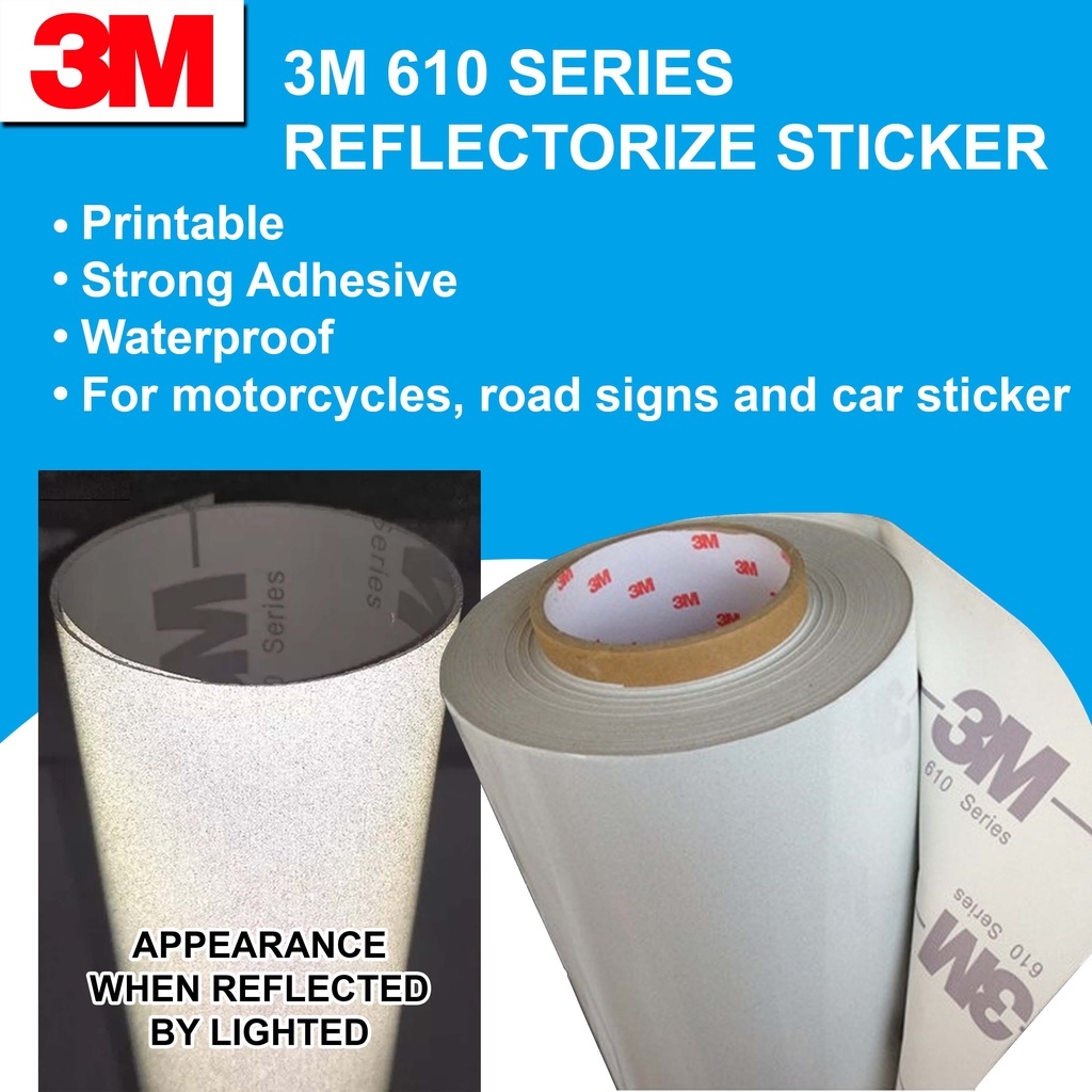 3M Reflective Printable Sticker White 610 Series 4ft x 1yd (3ft) per ...