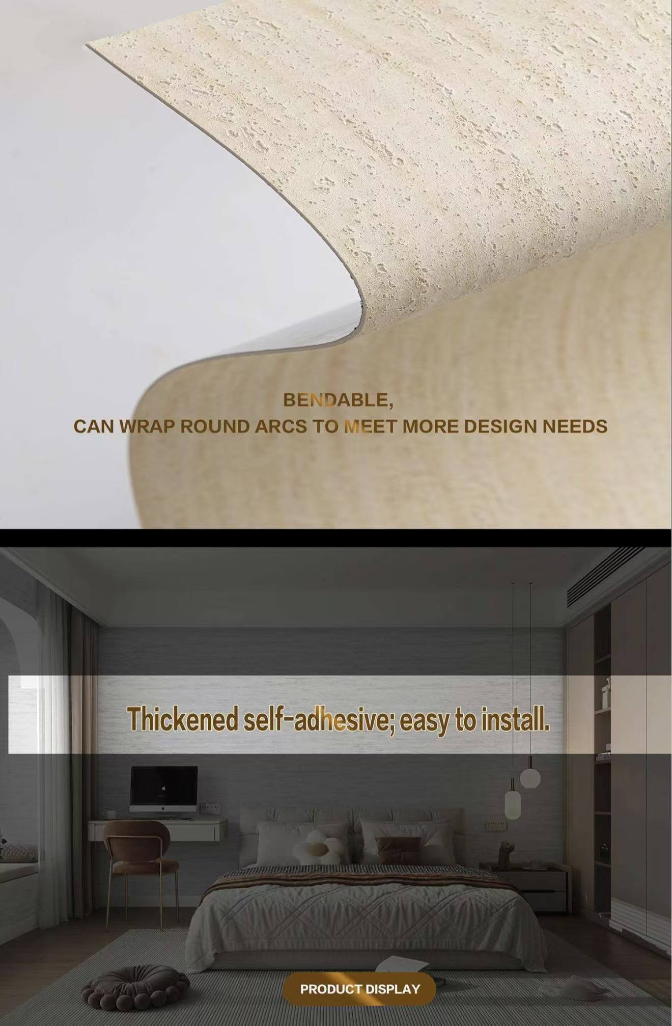 BHW 120cm X 60cm Soft Stone Travertine Veneer Soft Flexible Imitation ...
