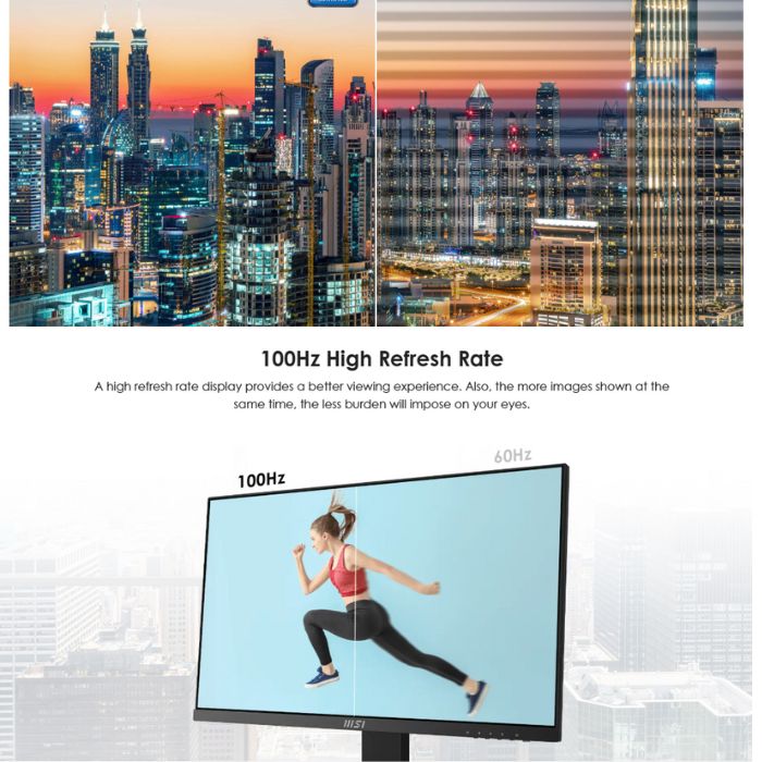 MSI MP2412 24-Inch IPS FHD Monitor 100Hz 1ms HDMI VGA Anti-Flicker Low ...