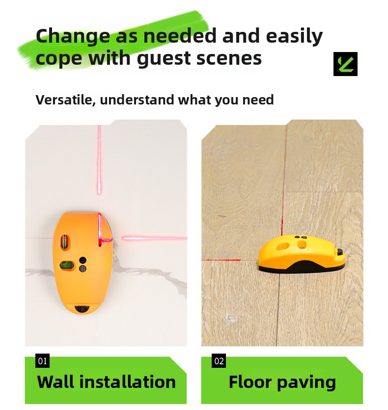 Green 90-Degree Right-Angle Infrared Laser Level Vertical Horizontal ...