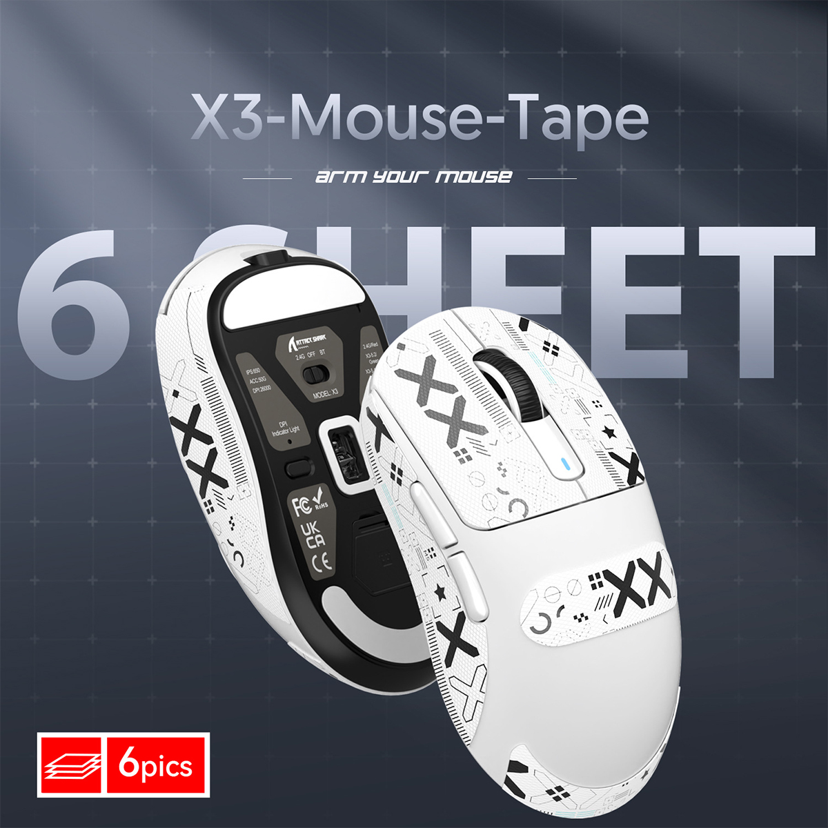 Anti-Slip Mouse Grip Tape Skate Sticker AJAZZ AJ179/AJ179 Pro ...