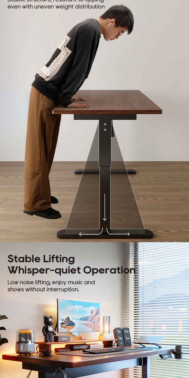 Xpanse Electric Office Table For Computer Adjustable Study Table Gaming ...