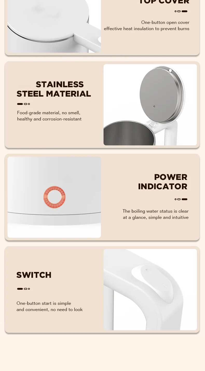 2.3L Electric Kettle Capacity 304Stainless Steel Double Layer Anti ...