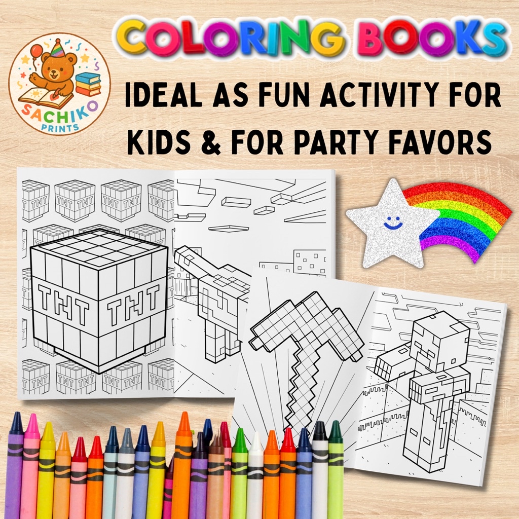 MINECRAFT 5 PIECES COLORING BOOK SET SACHIKO PRINTS | Shopee Philippines