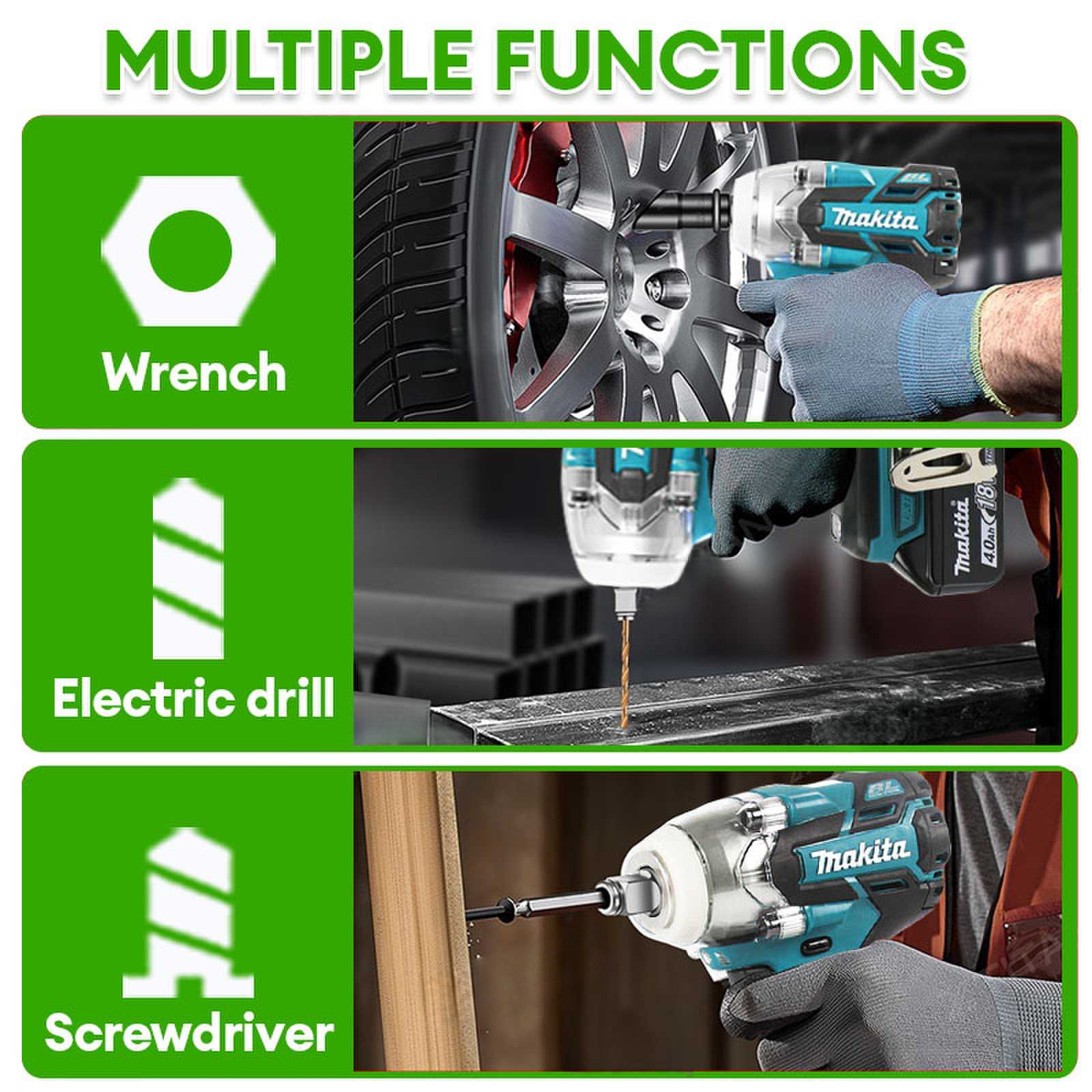 128V 6.0Ah Makita Impact Wrench Cordless Brushless Impact Wrench Power ...