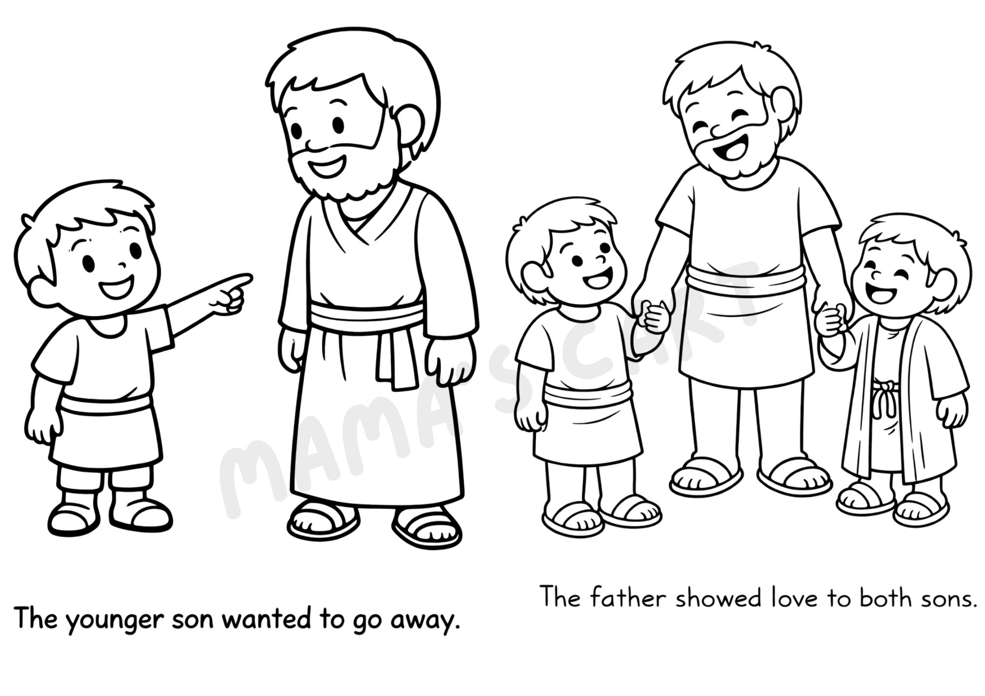 The Prodigal Son Coloring Bible Coloring Book for Kids with FREE ...