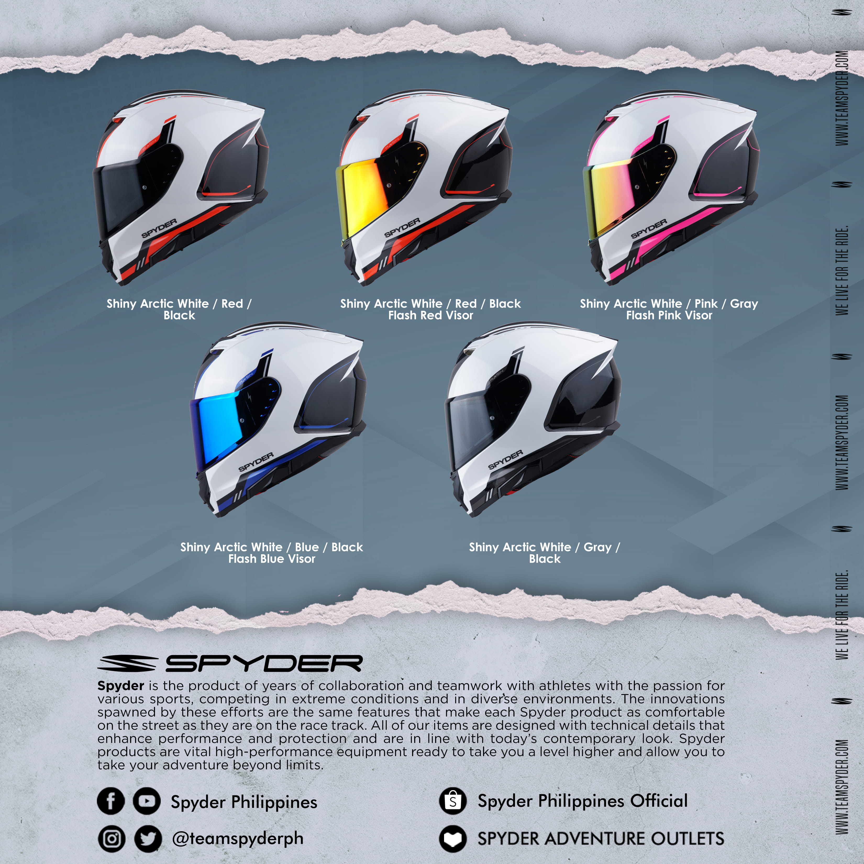 NEW RELEASE | Spyder RAVEN GD SHARD S1 Full Face Dual Visor Motorcycle ...