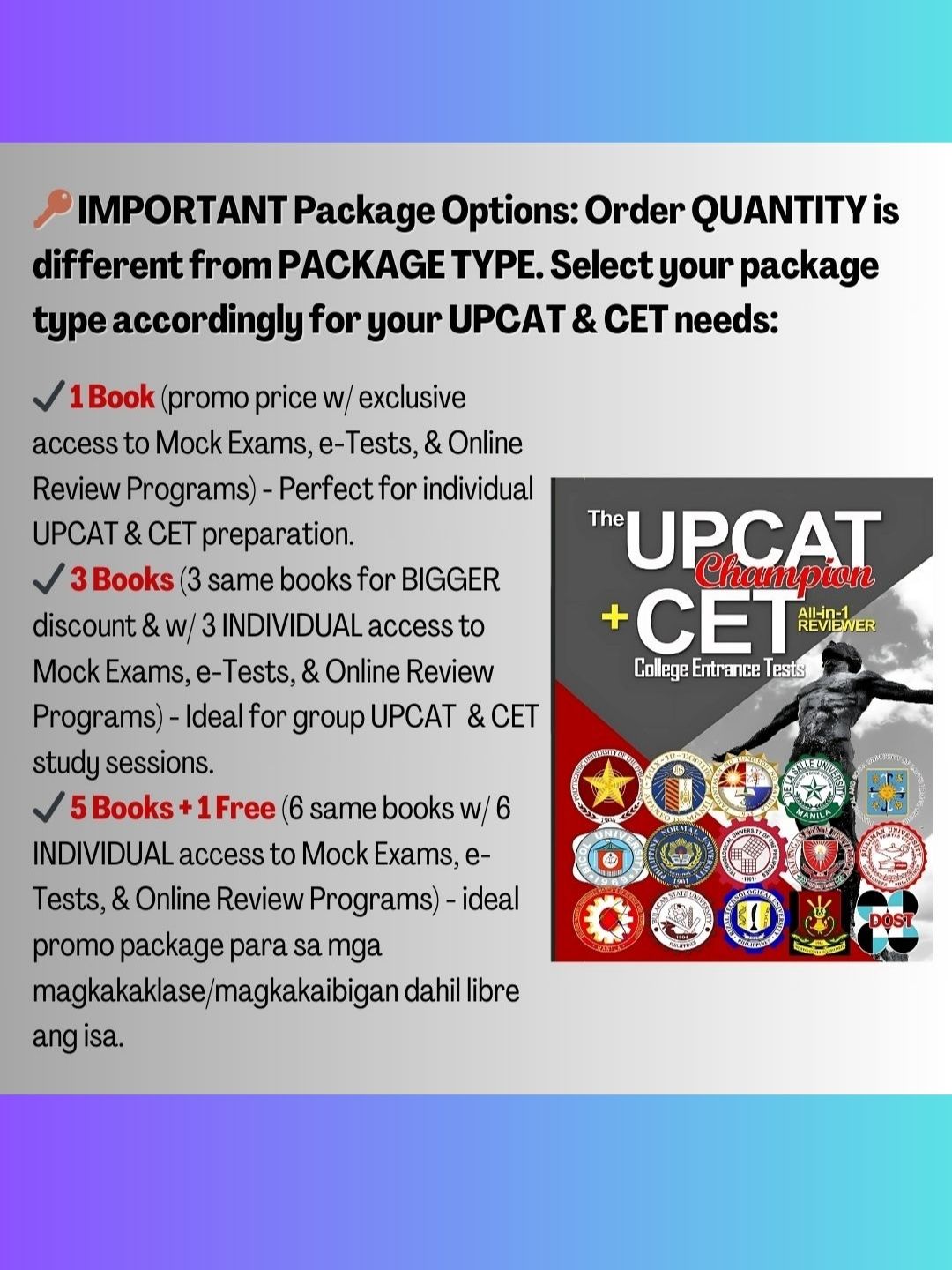UPCAT, PUPCET, USTET, DCAT, ACET, PLMAT & CET Reviewer - The Ultimate ...