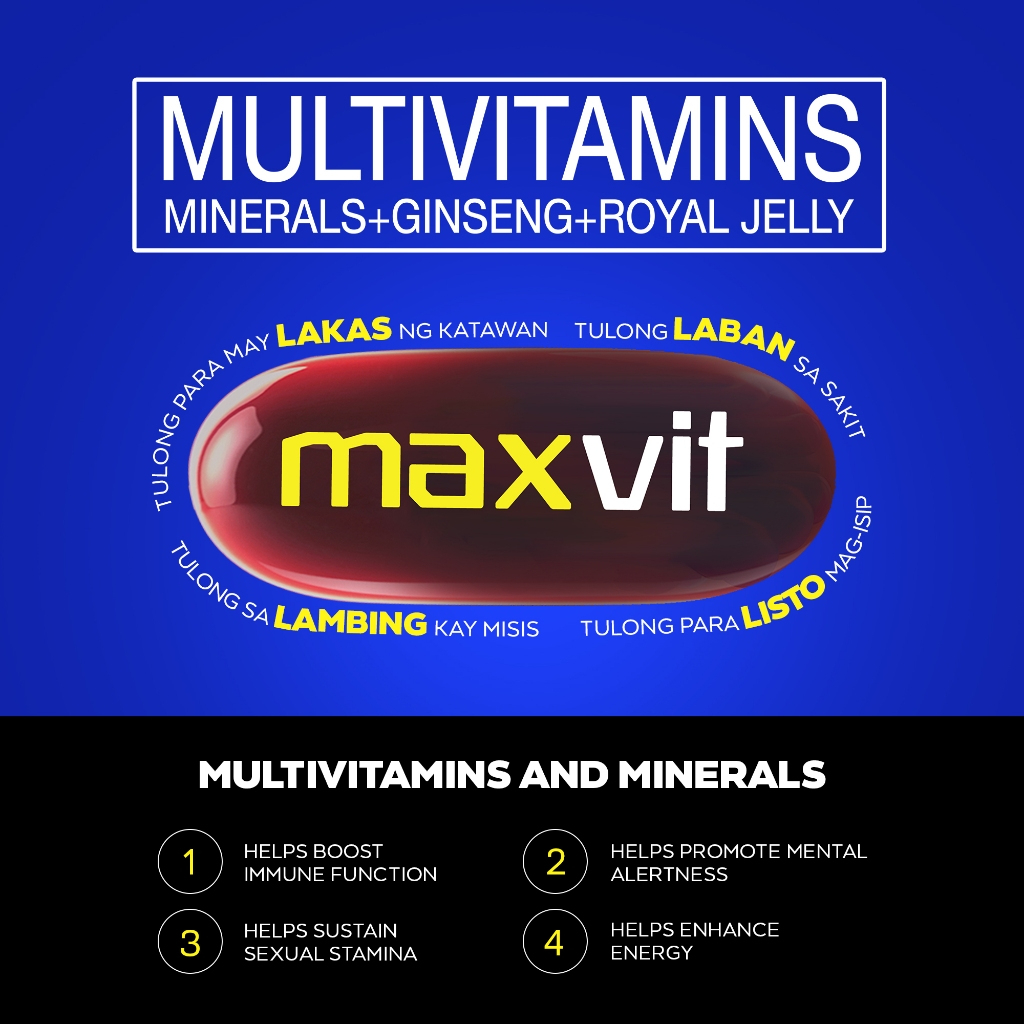 Unilab Maxvit 100 Capsules - Multivitamins and Minerals with Ginseng ...