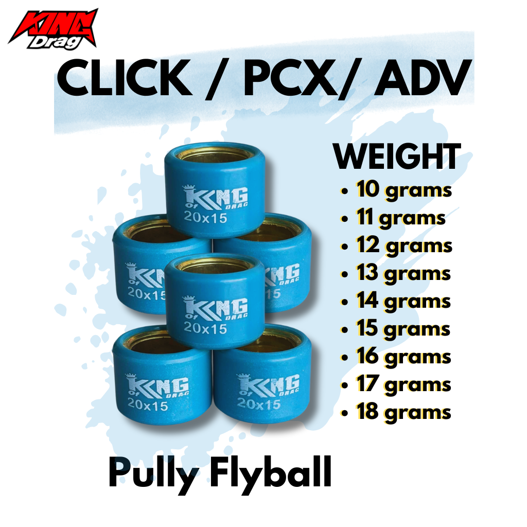 King of Drag CVT Pulley Flyball (Bola) CLICK V1,V2,V3 / PCX 150,160 ...