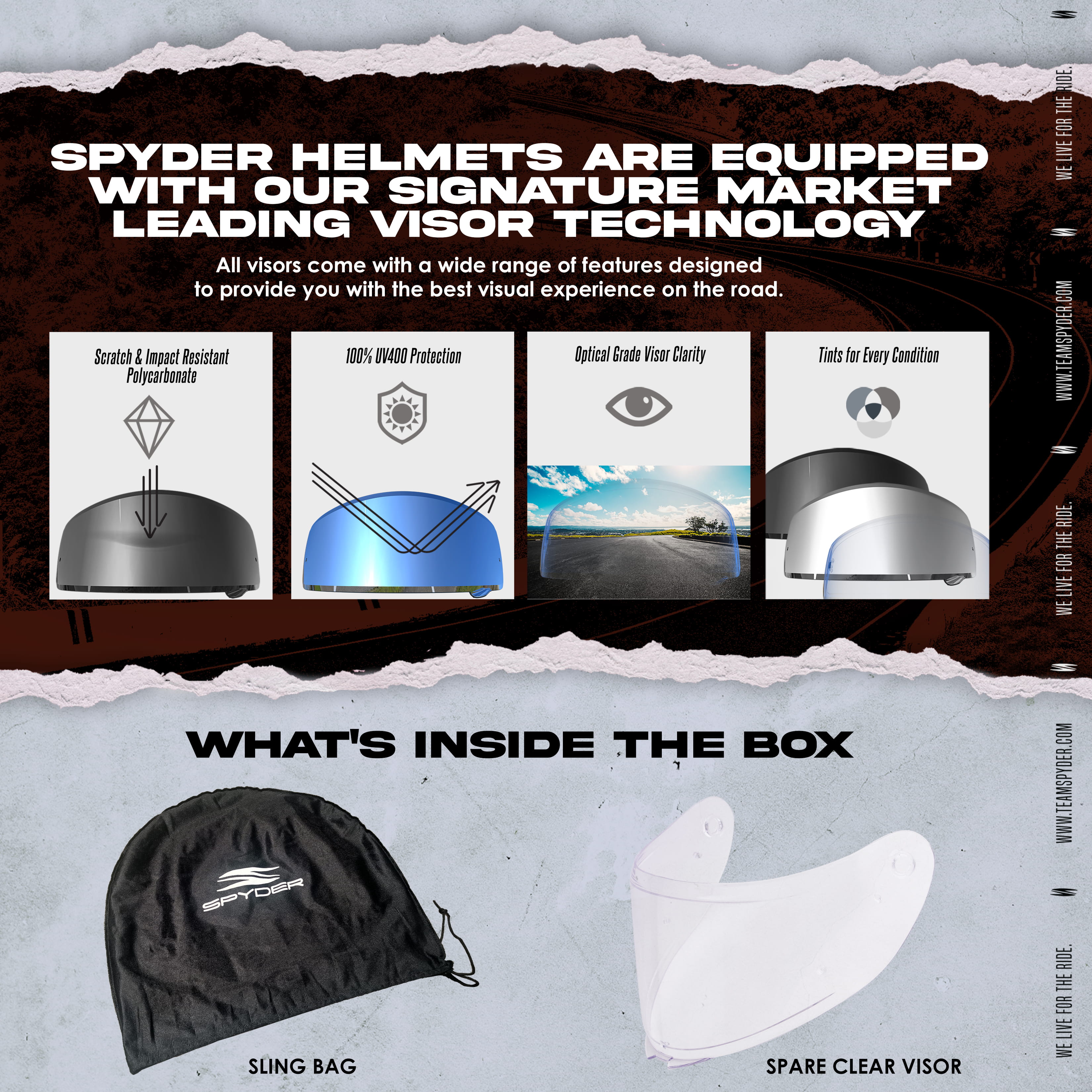 SPYDER SPIKE 2 P SO V3 NPR Full Face Motorcycle Helmet | Free Clear ...