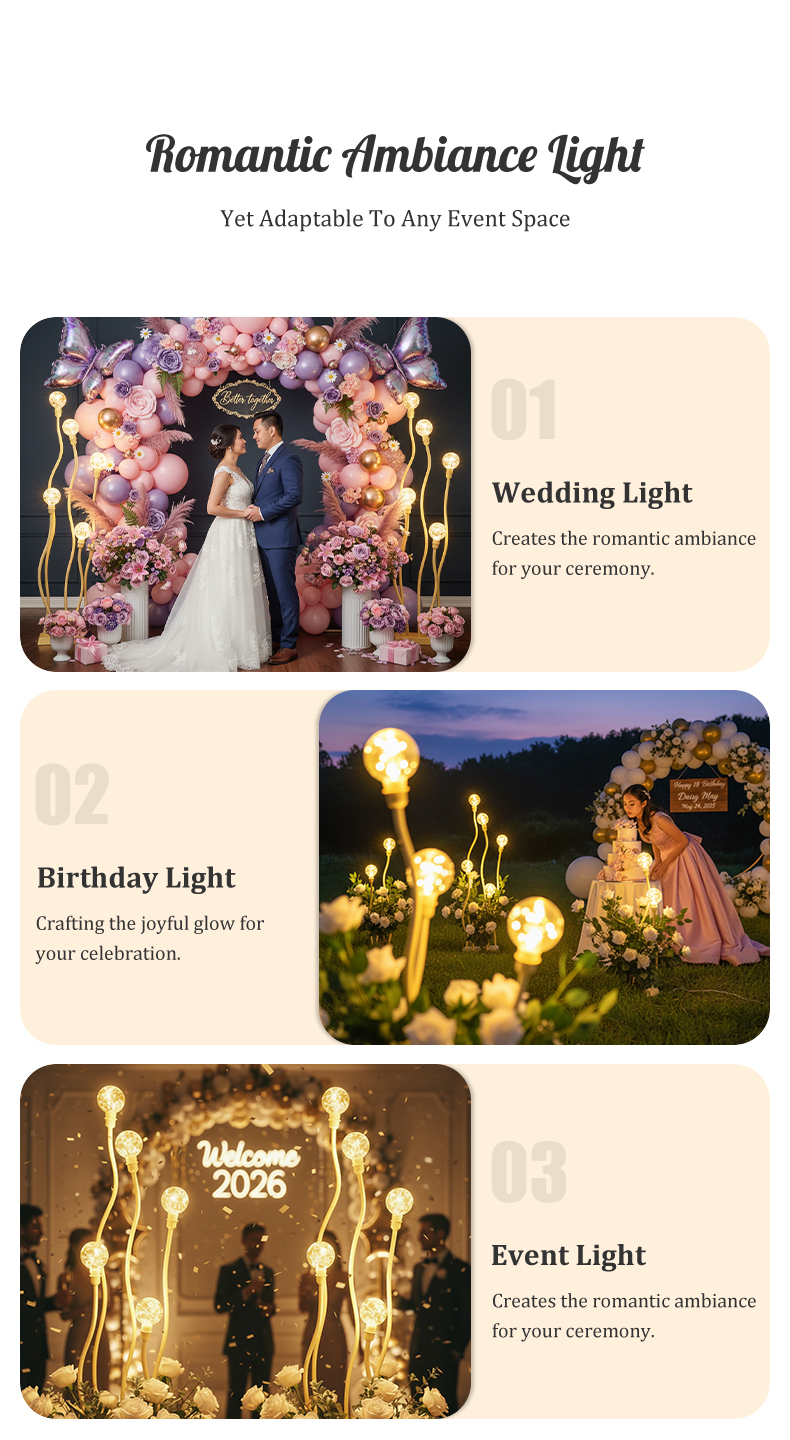 ROMANTIC BENDABLE LIGHTS (WITH 5 BULB) Wedding background props Holiday ...